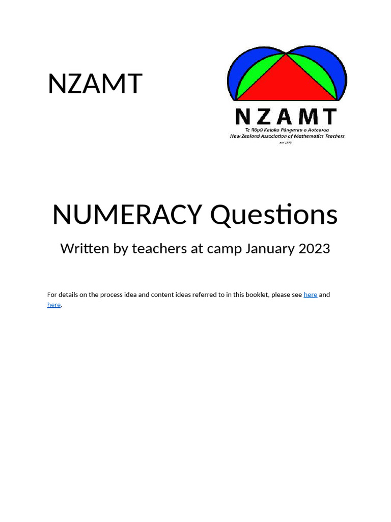 Numeracy Questions for Teachers | PDF | Cardiopulmonary Resuscitation
