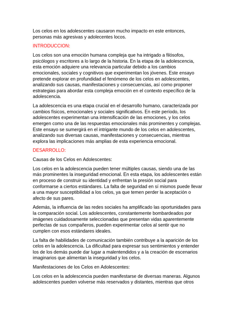 Los Celos | PDF | Las emociones | Celos