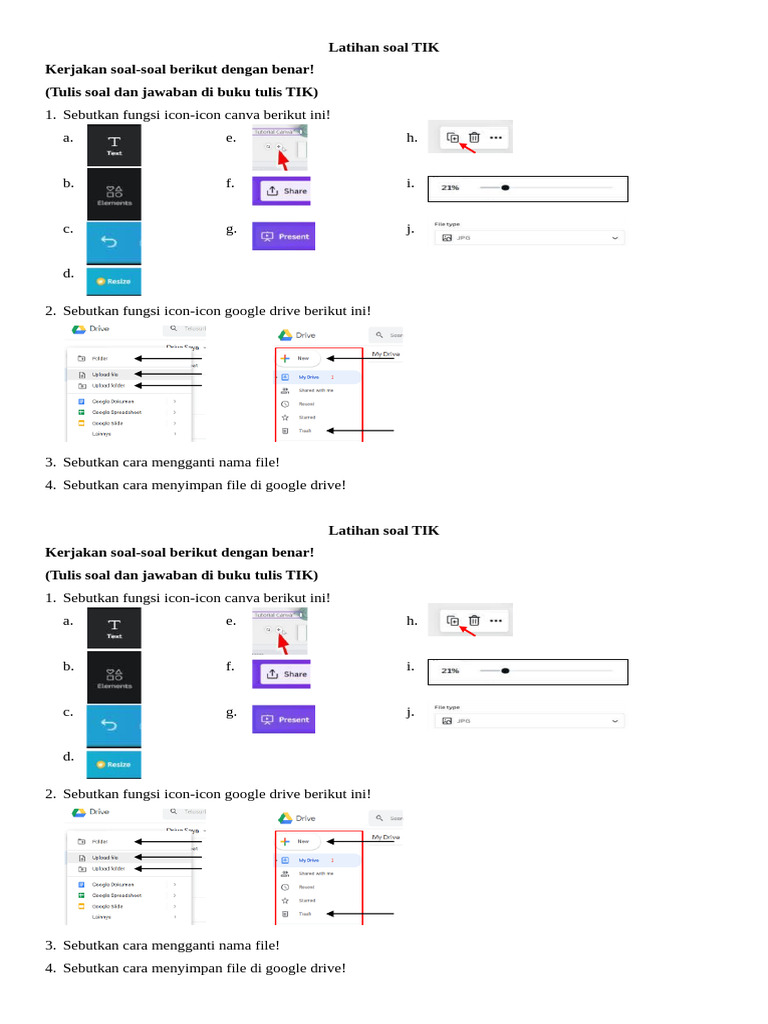 Latihan Soal Tik Canva | PDF | Game & Aktivitas