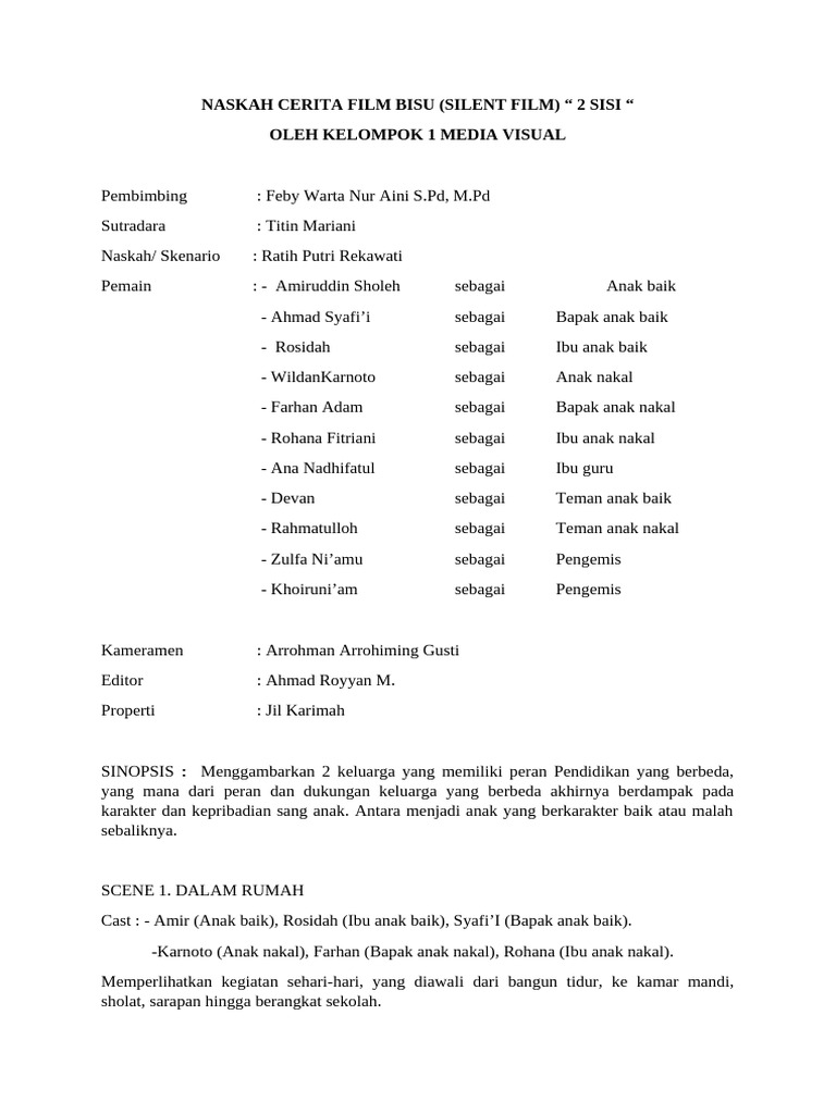 Naskah Cerita Film Bisu | PDF | Seni | Pengembangan Diri