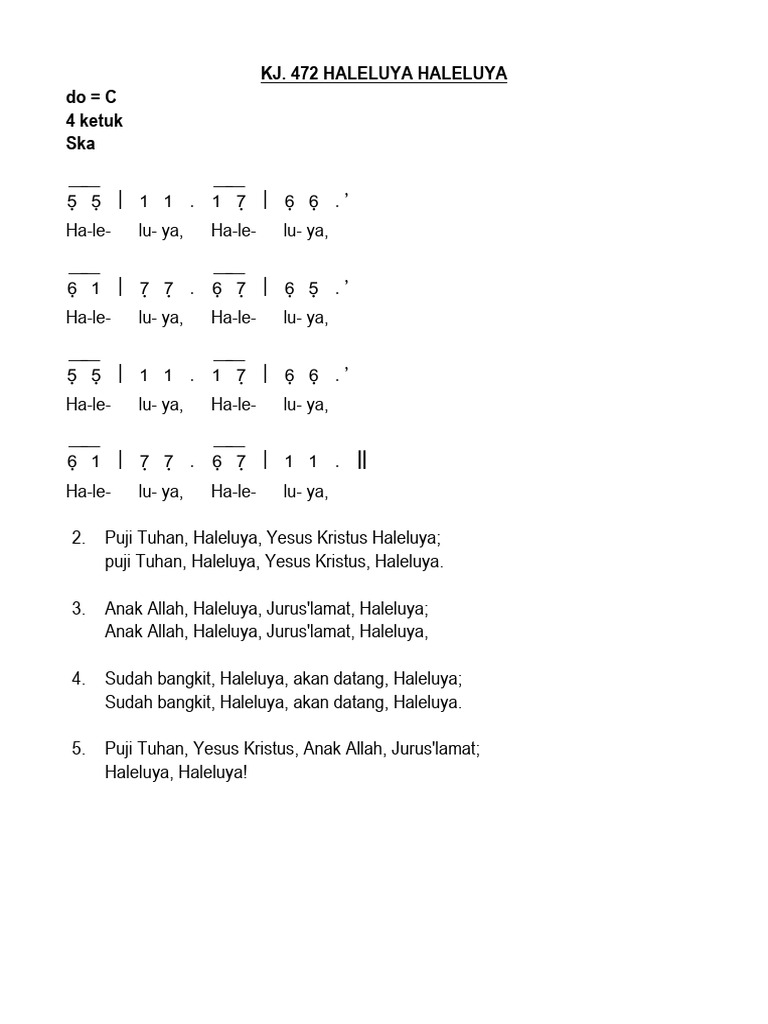 KJ 472 Haleluya Haleluya | PDF
