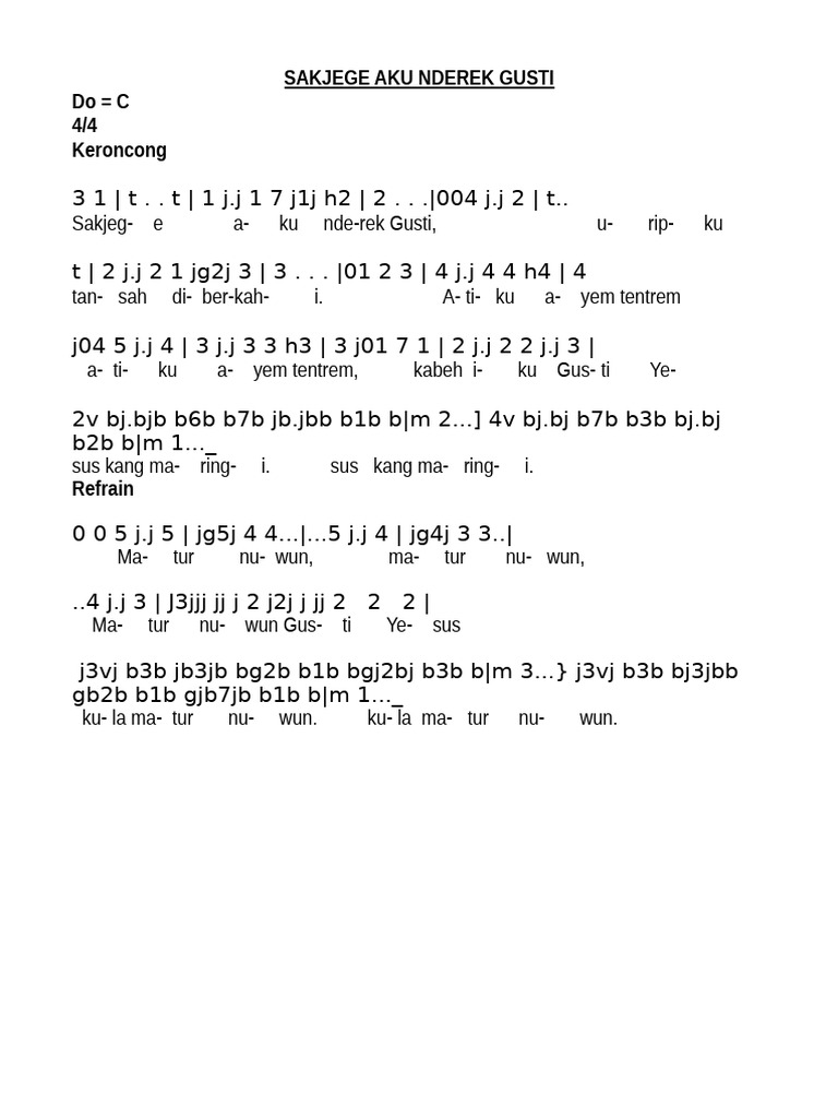 Sakjege Aku Nderek Gusti | PDF
