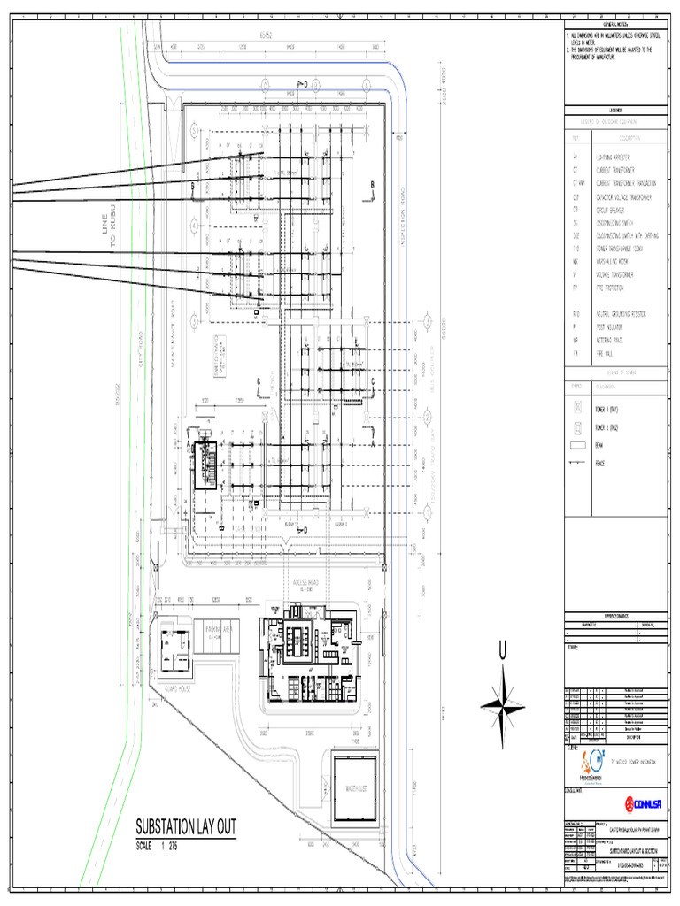 0102-Ss-E-Dwg-003 - Switchyard Layout and Section View | PDF