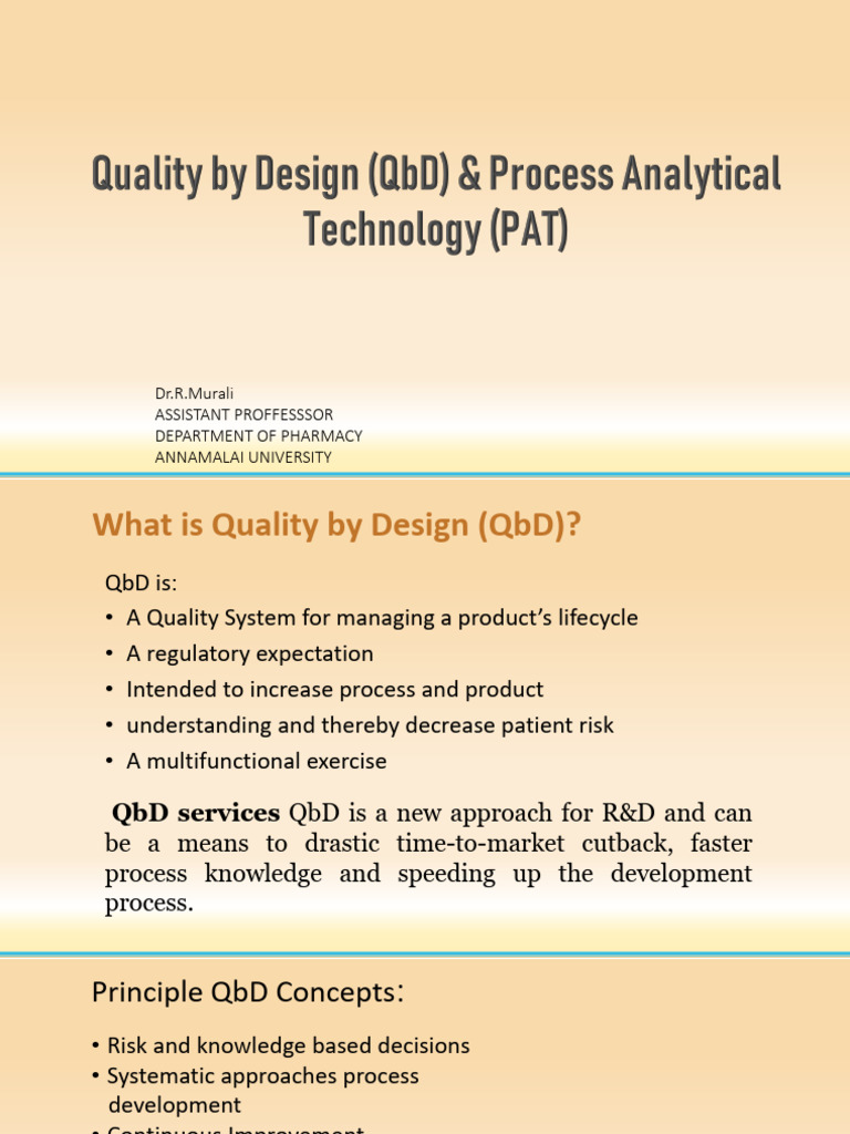 Understanding Quality by Design (QbD) | PDF | Sterilization ...