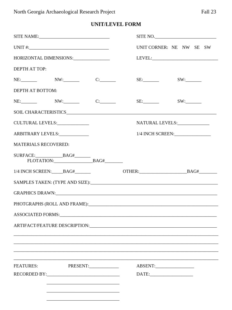 North Georgia Archaeology Form | PDF | Technology & Engineering