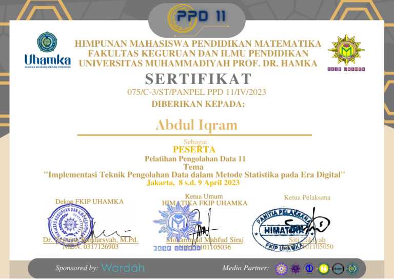 Abdul Iqram - Sertifikat PPD | PDF