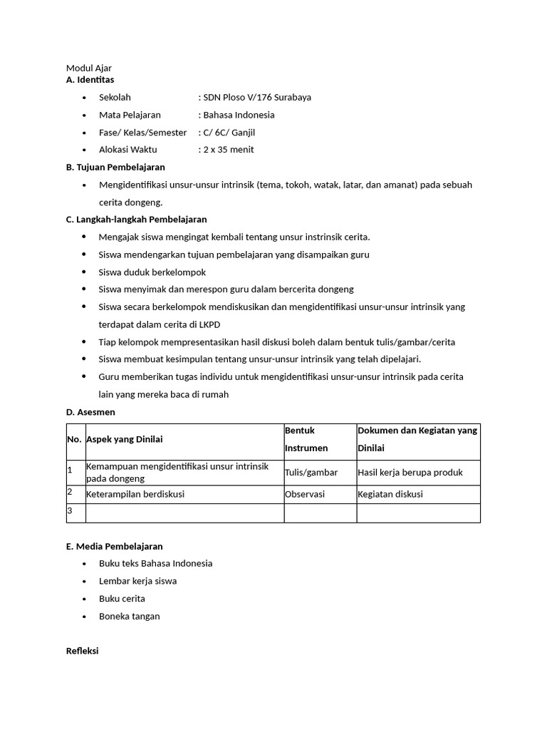 Modul Ajar Sederhana | PDF