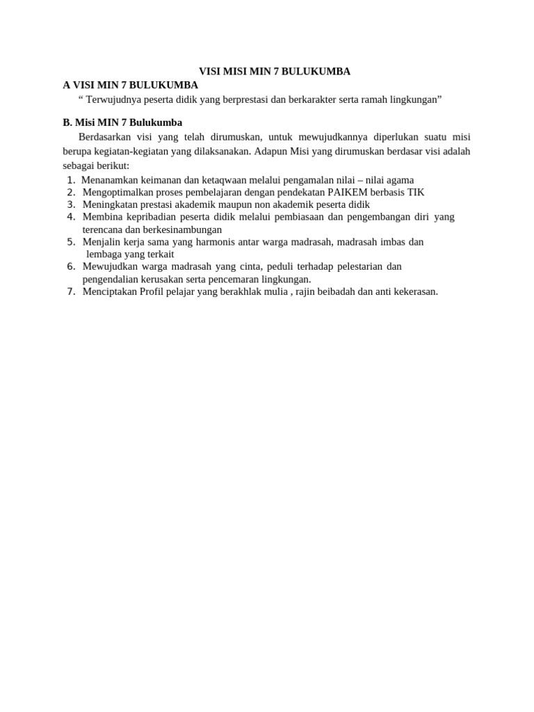 Visi Misi | PDF