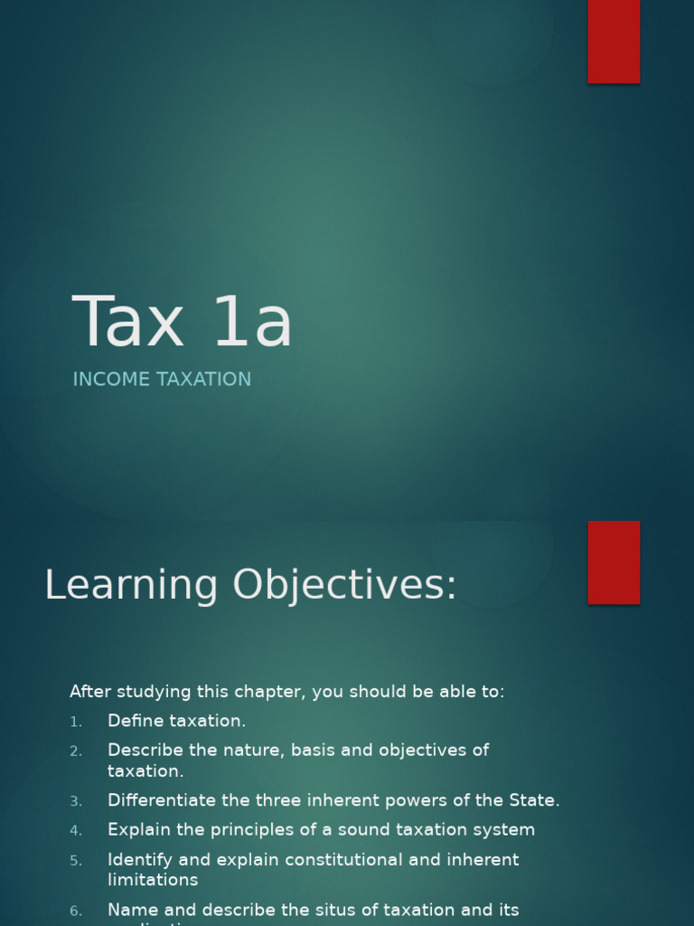 Chapter 1 Income Tax | PDF | Taxes | Taxpayer