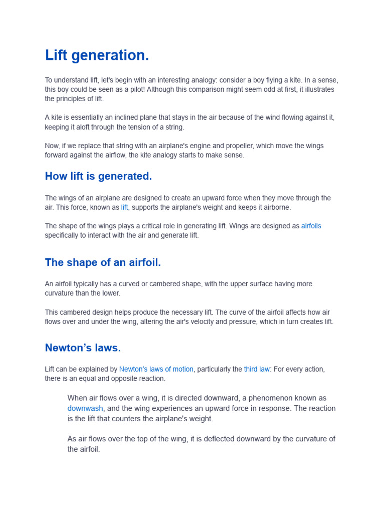 3.Lift Generation | PDF | Lift (Force) | Wing