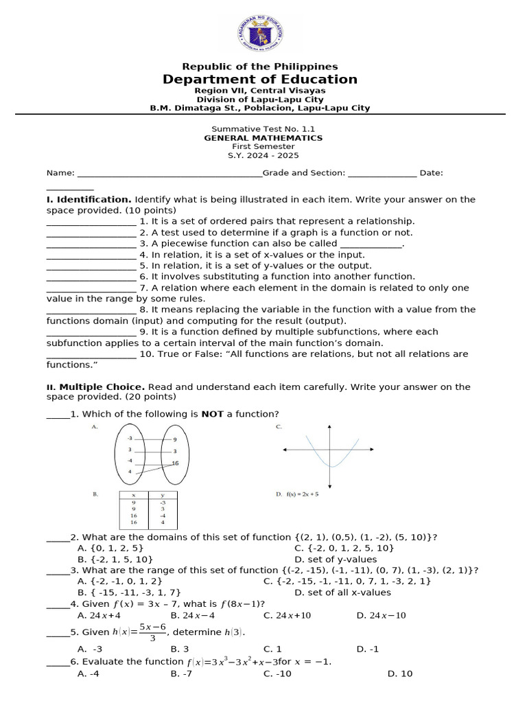Department of Education: Republic of The Philippines | PDF | Function ...