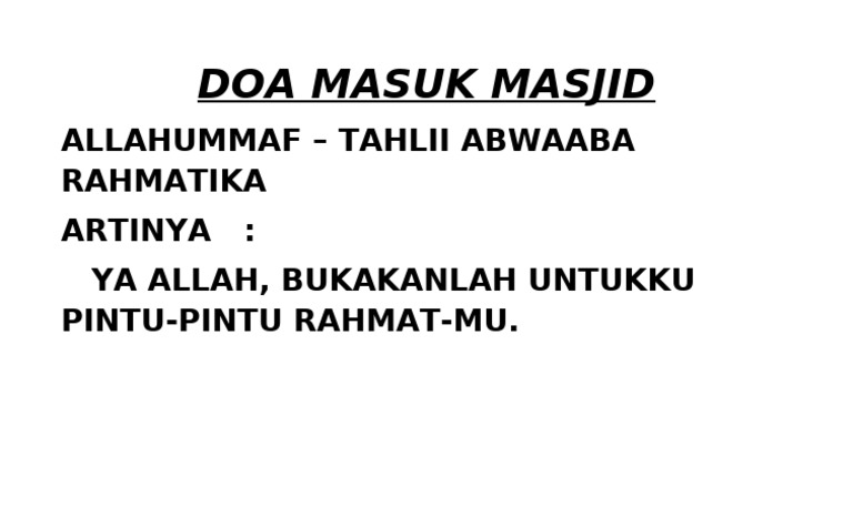 Doa Masuk Masjid Pdf