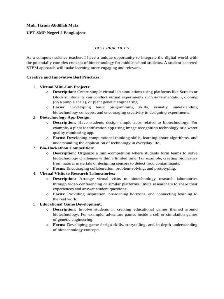 best practices - Pembelajaran STEM | PDF