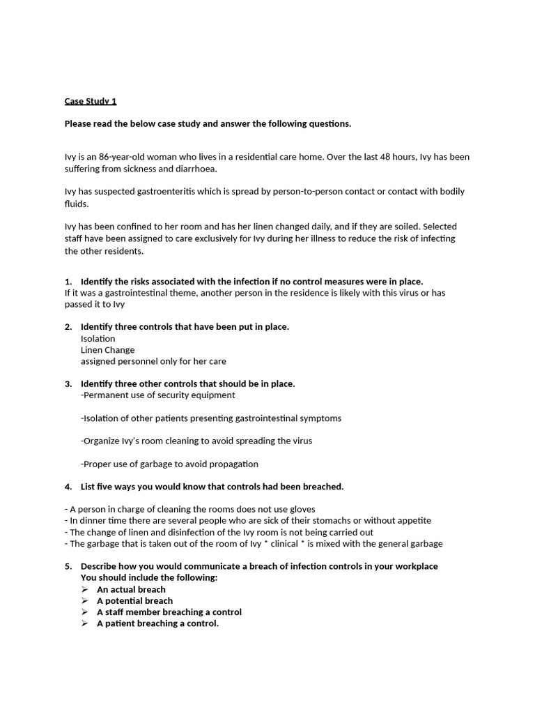case study infection control | PDF | Clinical Medicine | Diseases And ...