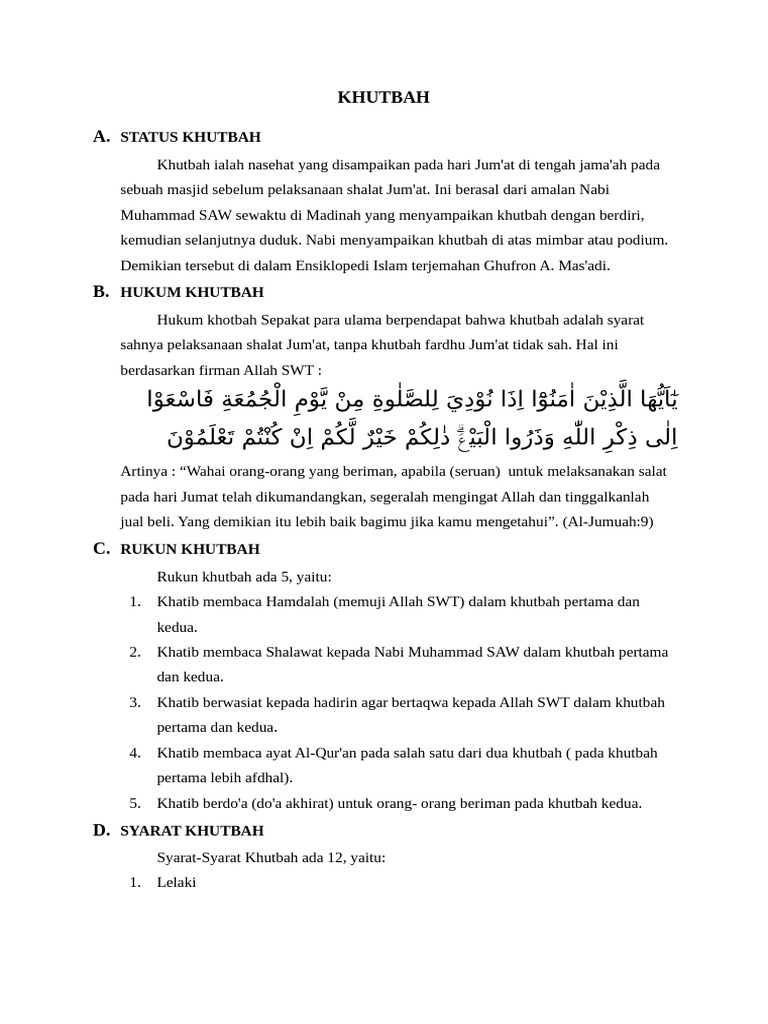 Panduan Khutbah Jumat | PDF