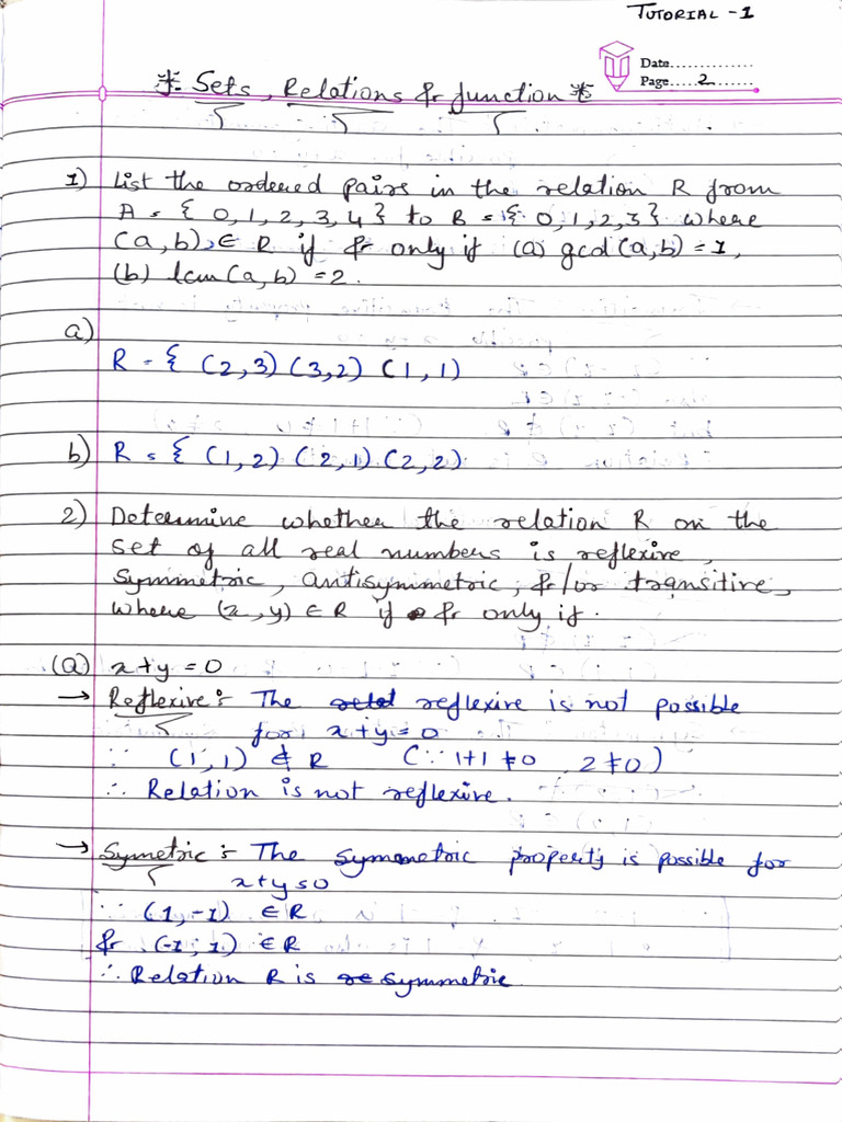 Set Relations and Symmetry Analysis | PDF