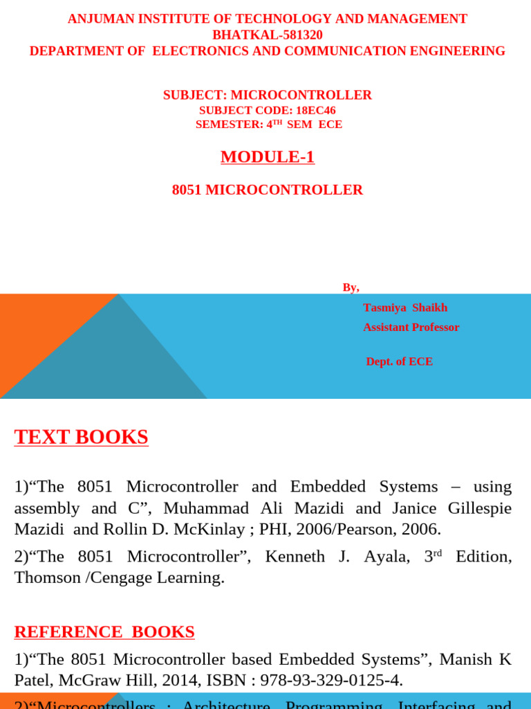 Mc-Module - 1 | PDF | Microcontroller | Central Processing Unit