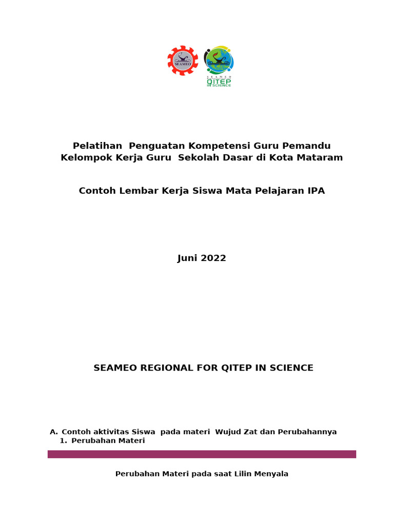 Contoh LKS Mapel IPA | PDF
