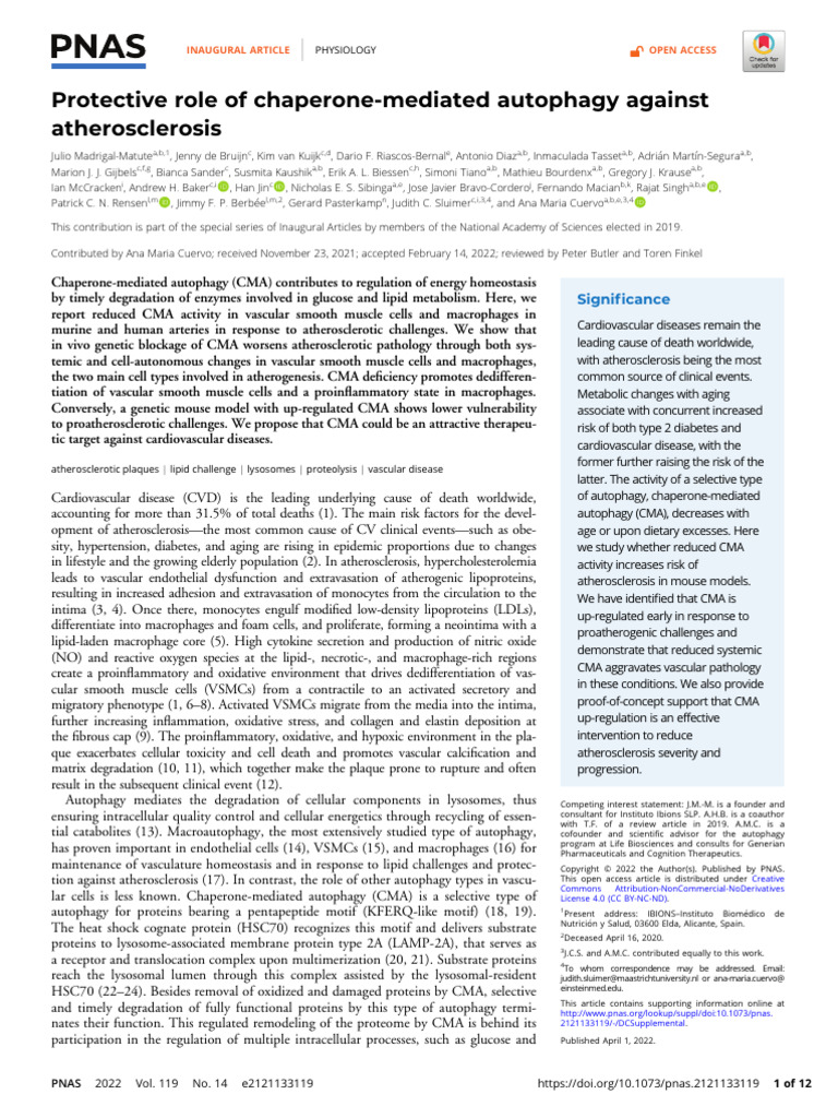Pnsa | PDF | Atherosclerosis | Autophagy