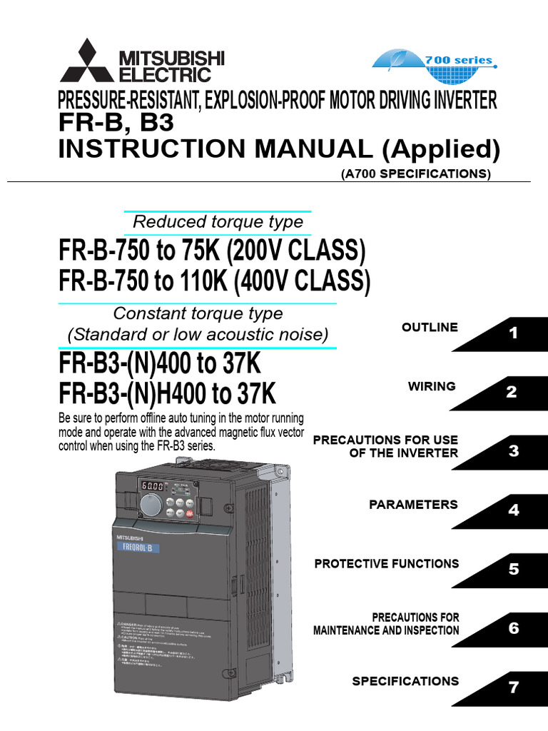 FR-B b3 Instruction Manual (Applied) | PDF | Power Inverter | Power Supply