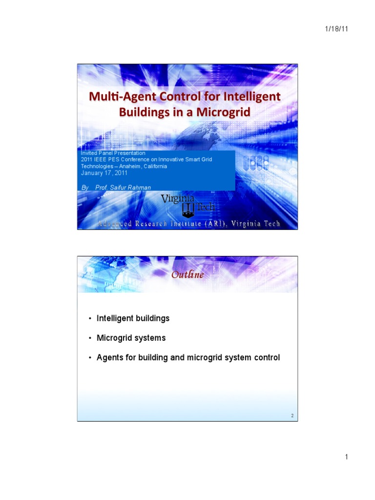 Mul$ - Agent Control For Intelligent Buildings in A Microgrid | PDF | Distributed Generation ...