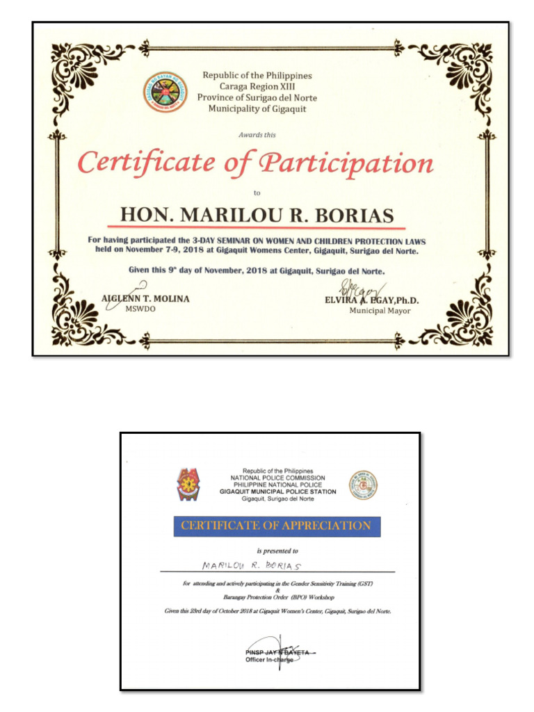 Cert. Vawc Add Sec | PDF