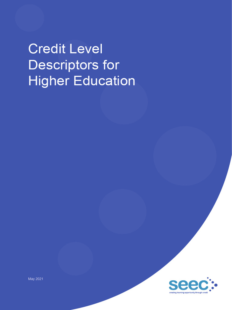 SEEC Credit Level Descriptors 2021 | PDF | Critical Thinking | Evaluation