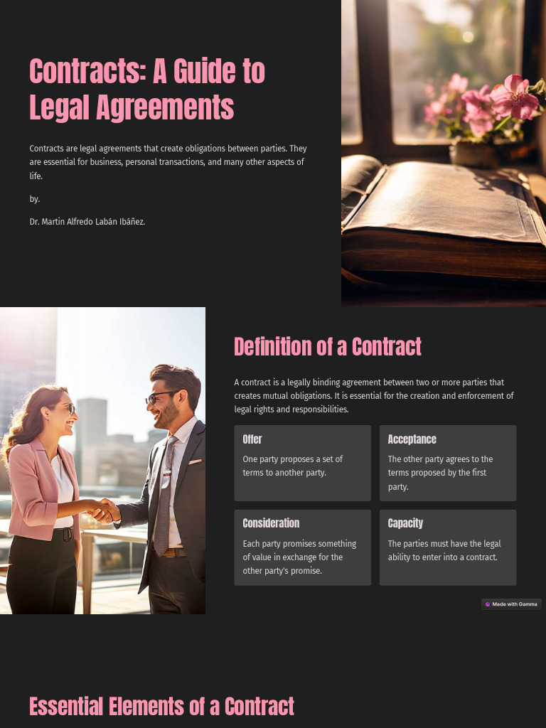 Contracts A Guide To Legal Agreements | PDF | Breach Of Contract | Consent