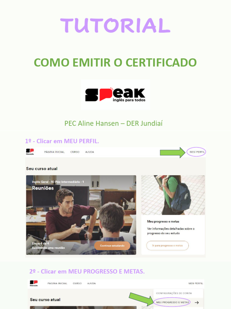 Tutorial - Certificado SPeak | PDF