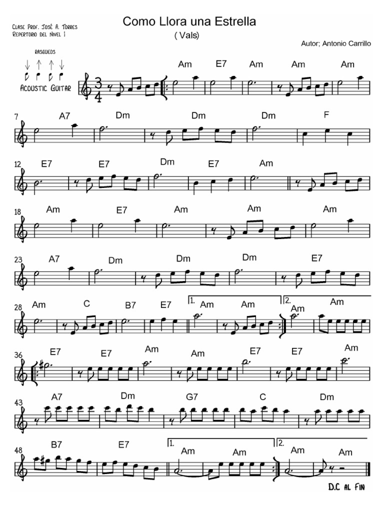 Como Llora Una Estrella y Acordes PDF | PDF
