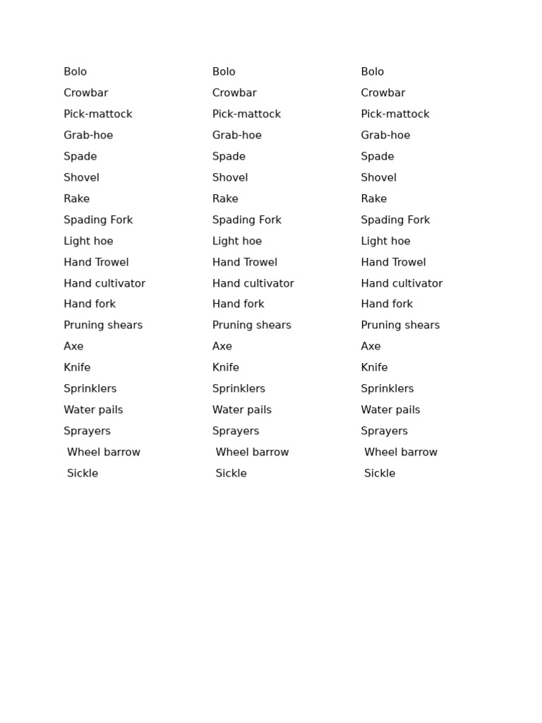 Bolo | PDF | Farming Tools