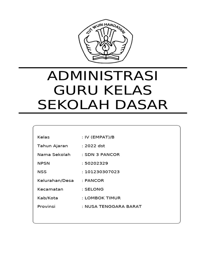 Adm Guru Kelas Iv 2022-2023 | PDF