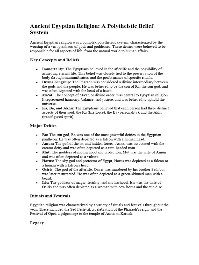 Ancient Egyptian Polytheism Explained | PDF | Ancient Egyptian Religion ...