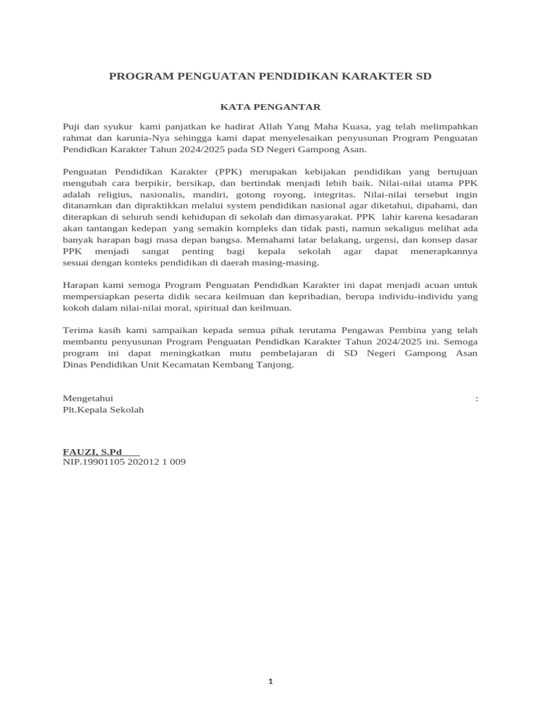 Program PPK di SD Negeri Gampong Asan | PDF