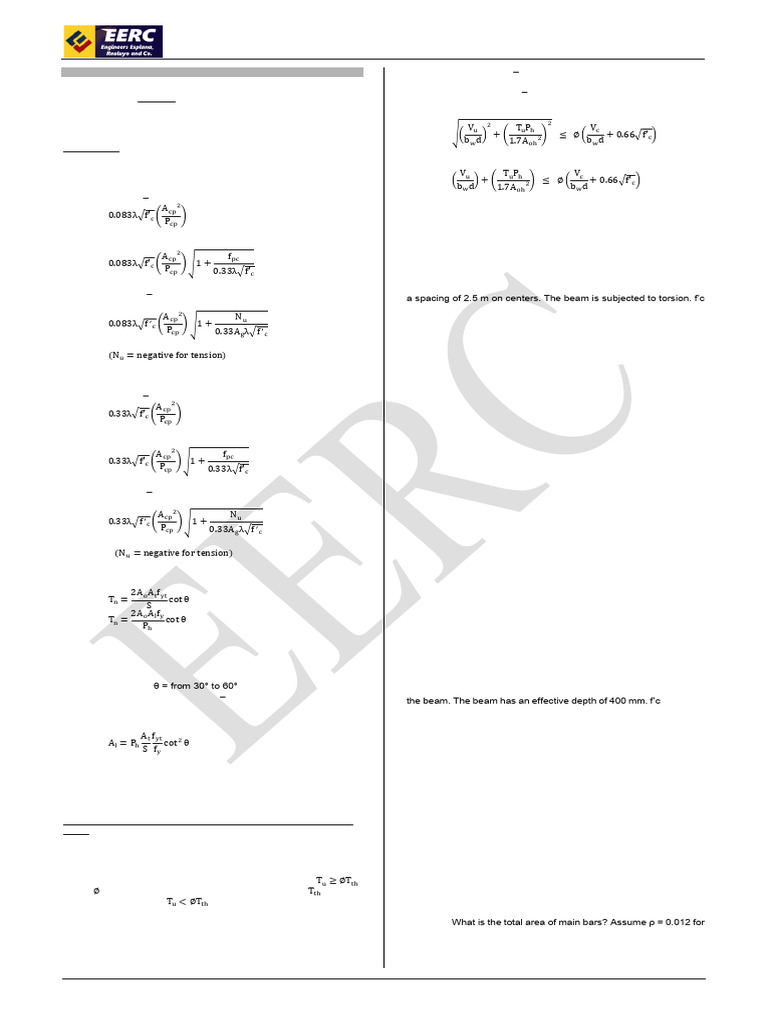 RCD 1 - 3 Refresher | PDF | Beam (Structure) | Prestressed Concrete