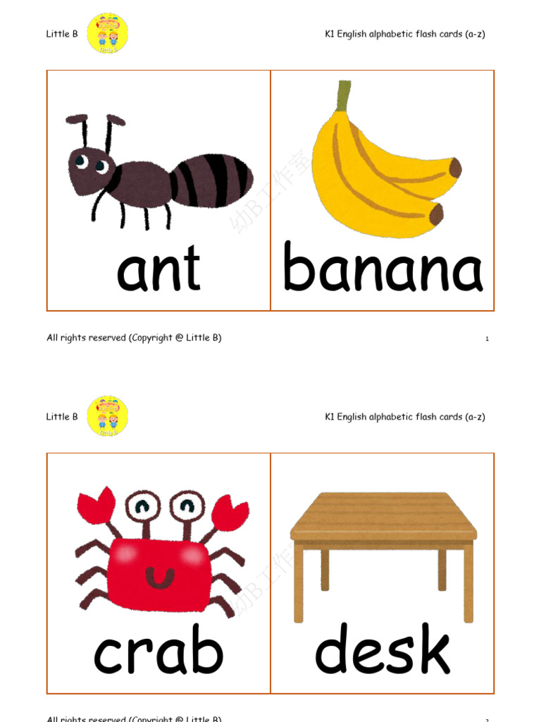 K1 English Alphabetic Flash Cards | PDF | Freedom Of Expression Law ...