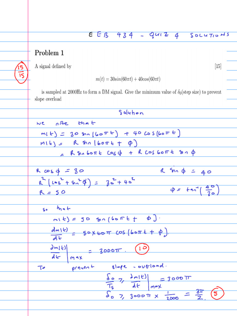 EEB434 Quiz4 Solutions 2023 | PDF