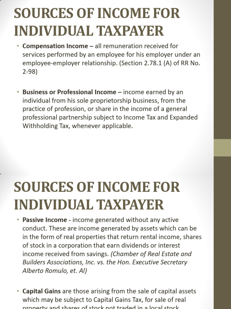 Sources and Allowable Deduction Part2 | PDF | Capital Gains Tax | Tax ...