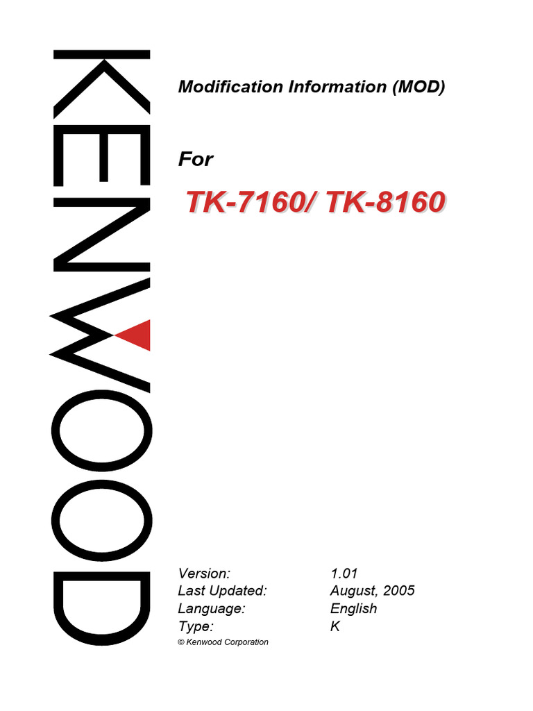 TK 7160 Modification Manualv1.01 | PDF | Input/Output | Microphone