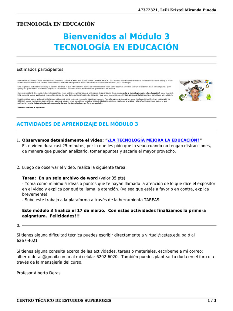 MODULO_3 | PDF | Aprendizaje