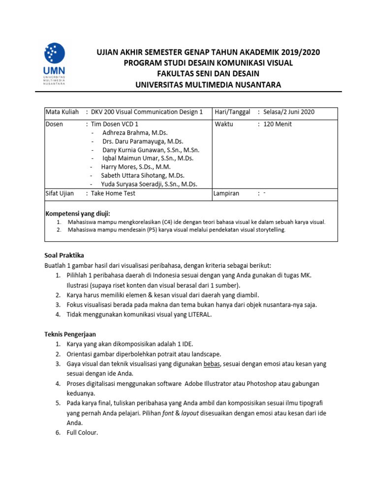 takehome-DKV 200 Visual Communication Design 1 | PDF