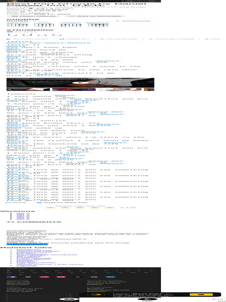 BEST PART CHORDS by Daniel Caesar Feat. H.E.R. @ | PDF | Song Structure ...