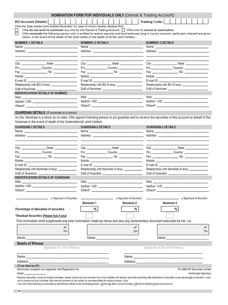 Nomination Form | PDF | Identity Document | Government And Personhood