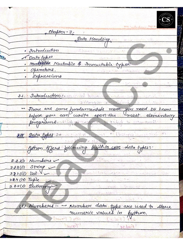 Chapter 3 Data Handling | PDF