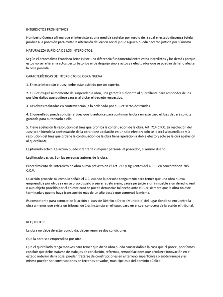 INTERDICTOS PRO-WPS Office | PDF | Posesión (Ley) | Justicia