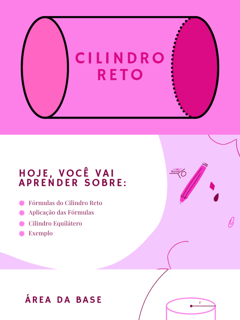 Fórmulas Do CIlindro Reto - 20241024 - 232832 - 0000 | PDF | Geometria ...