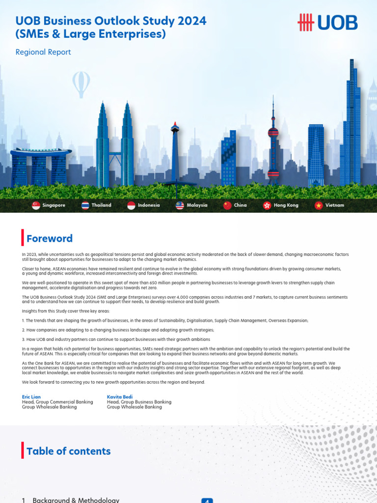 Uob Business Outlook Study 2024 | PDF | Small And Medium Sized Enterprises | Supply Chain Management