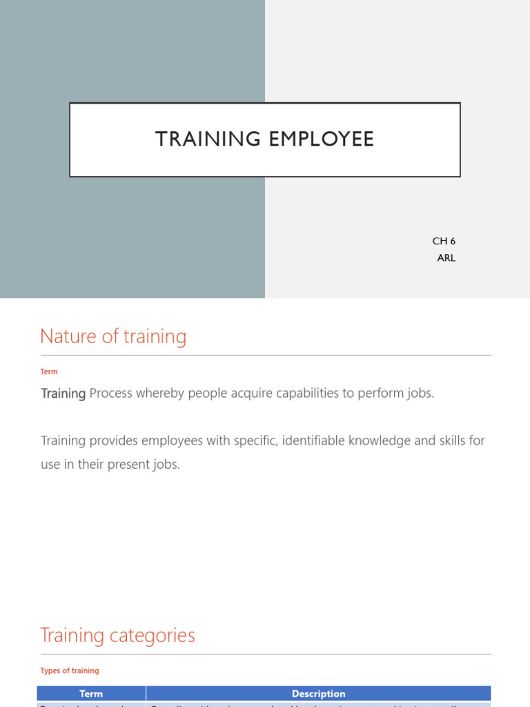 MSDM 6_ Training & Development | PDF | Learning | Cost–Benefit Analysis