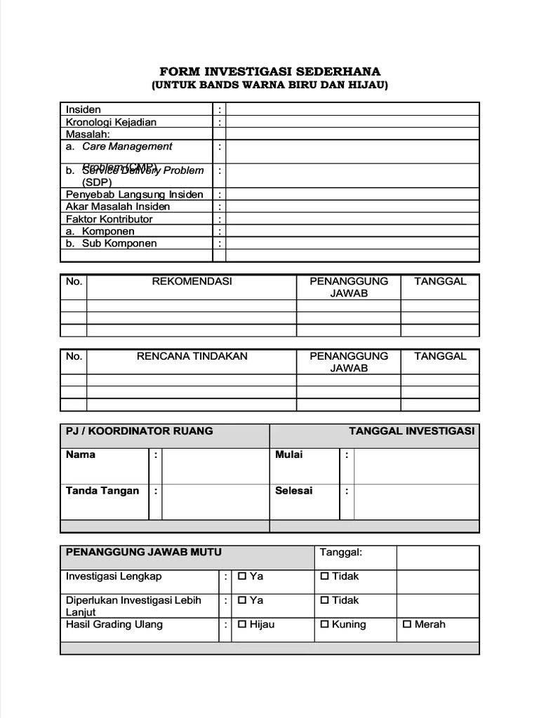 PDF Form Investigasi Sederhana - Compress | PDF
