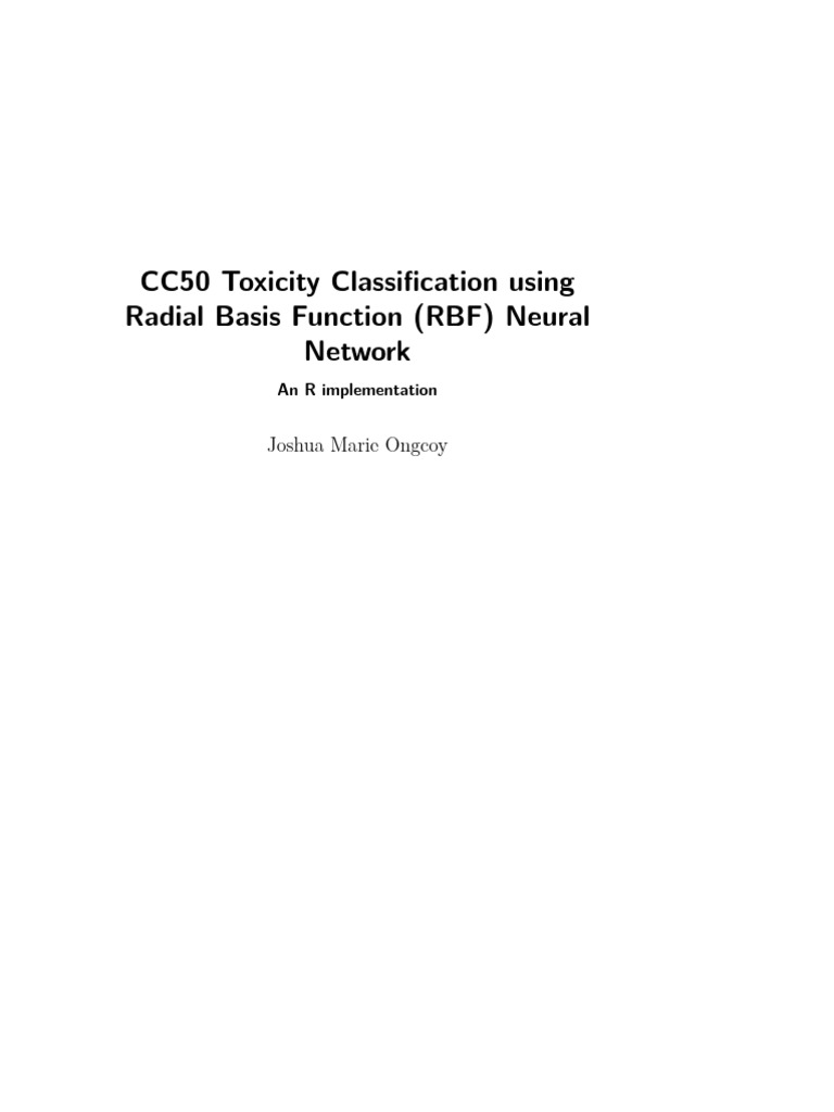 CC50 Toxicity Classification Using Radial Basis Function RBF Neural ...